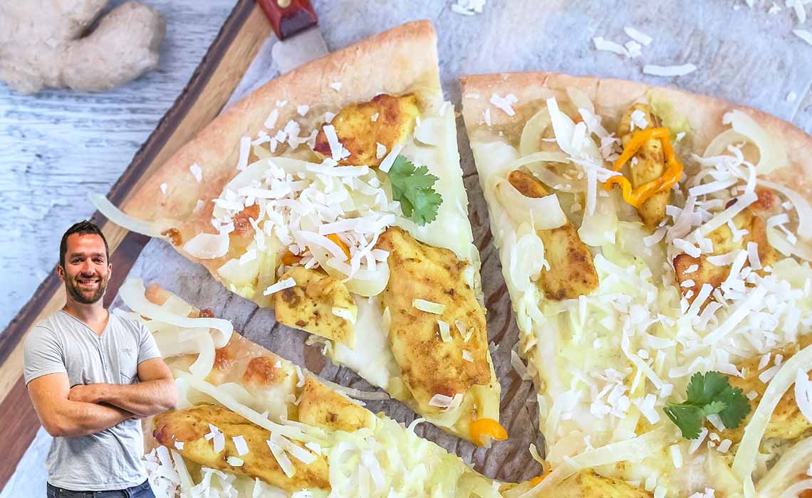 Pizza coco au poulet de Janzé - Les Fermes de Janzé