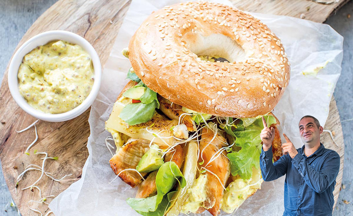Bagels de poulet de Janzé à l'avocat - Les Fermes de Janzé